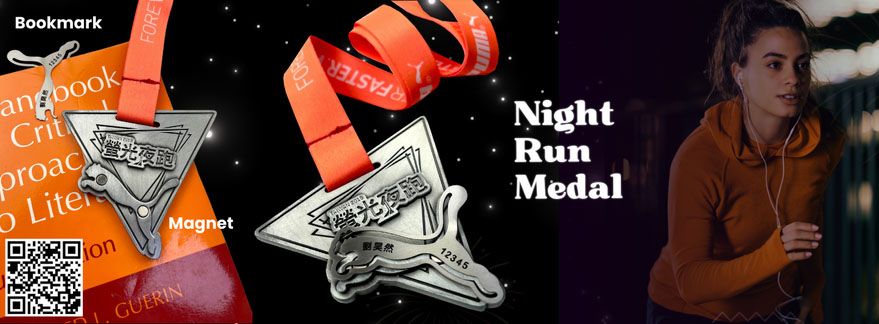 Multifunctional Night Run Medal | Embroidered patches manufacturer ...